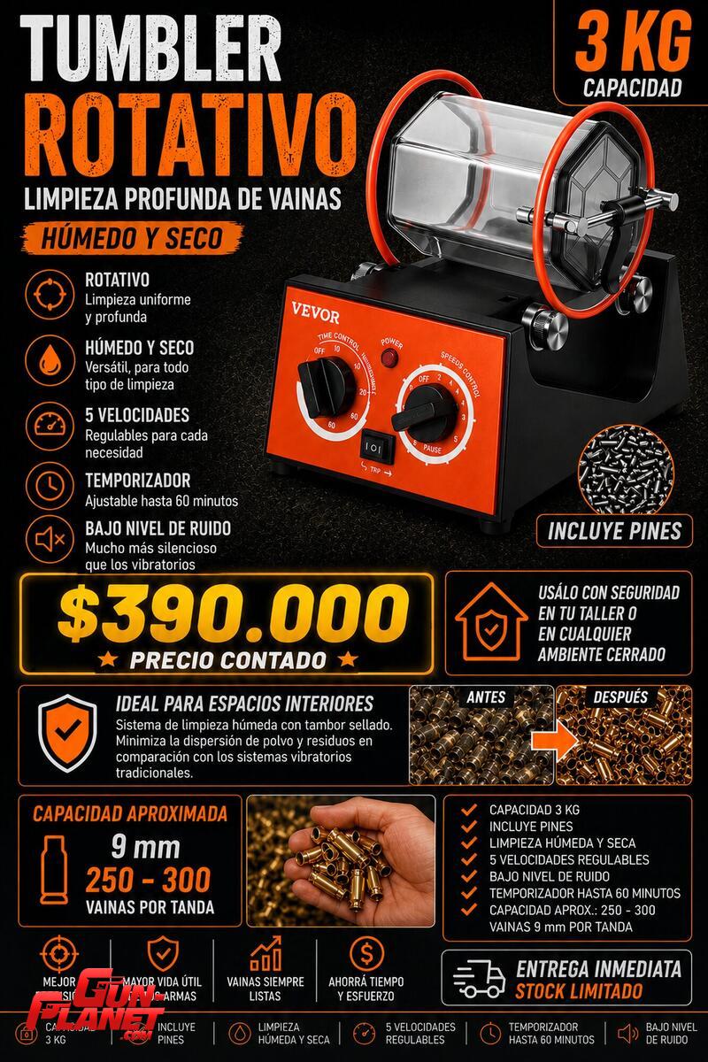 Gun Planet Argentina | Gun Planet Argentina | - Tumbler rotativo VEVOR